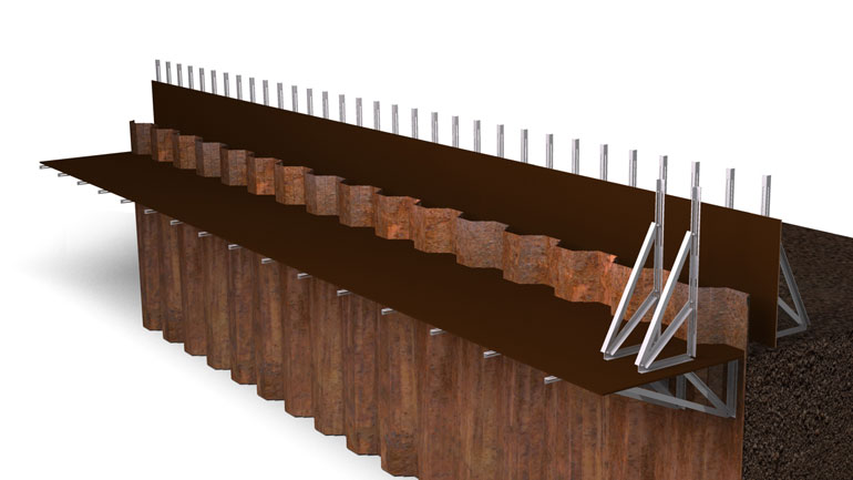 Sheet Pile Wall - Sheet Pile Capping Beams | Fast-Form Systems